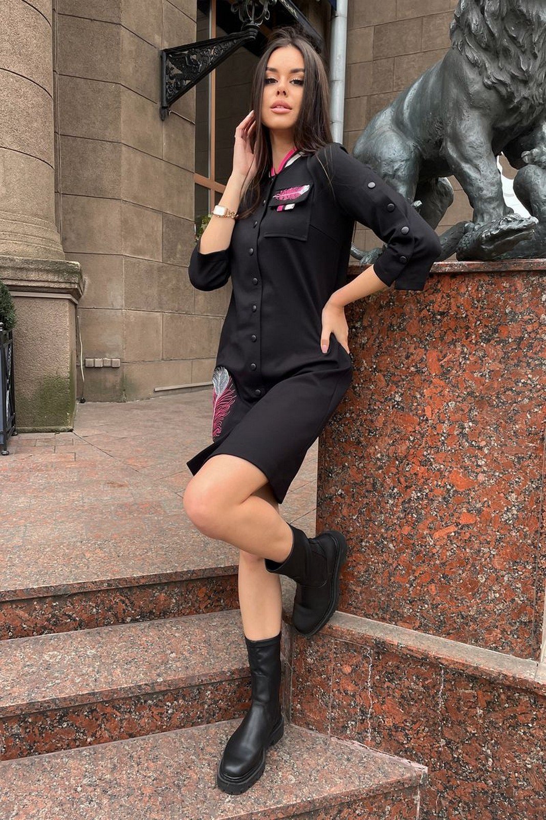 Платье 0058П розовый USOVA купить в интернет магазине Велесмода